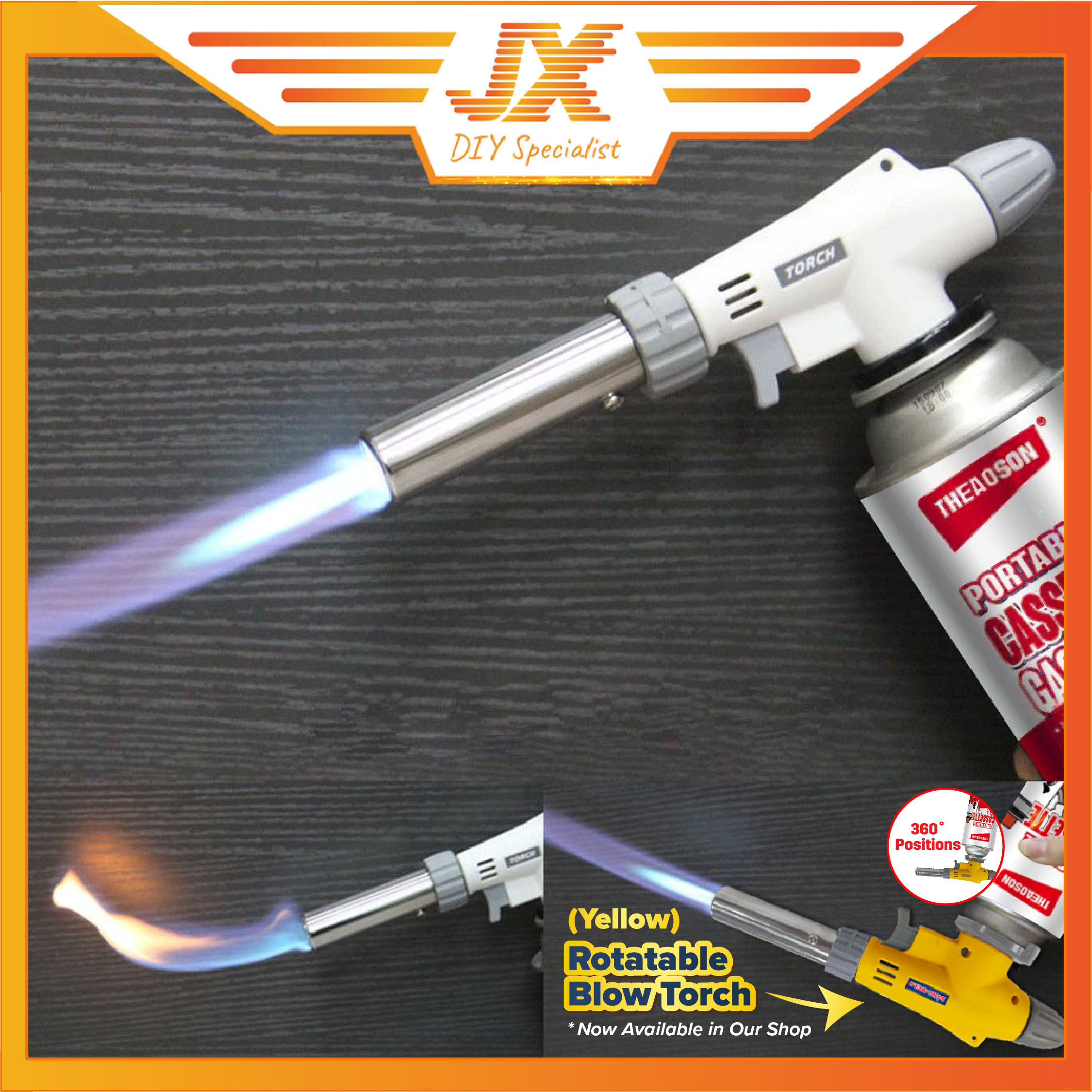 Camping Gas Torch Butane Burner Welding Fire Maker Flame Gun Multipurpose Torch Gun Welding ...