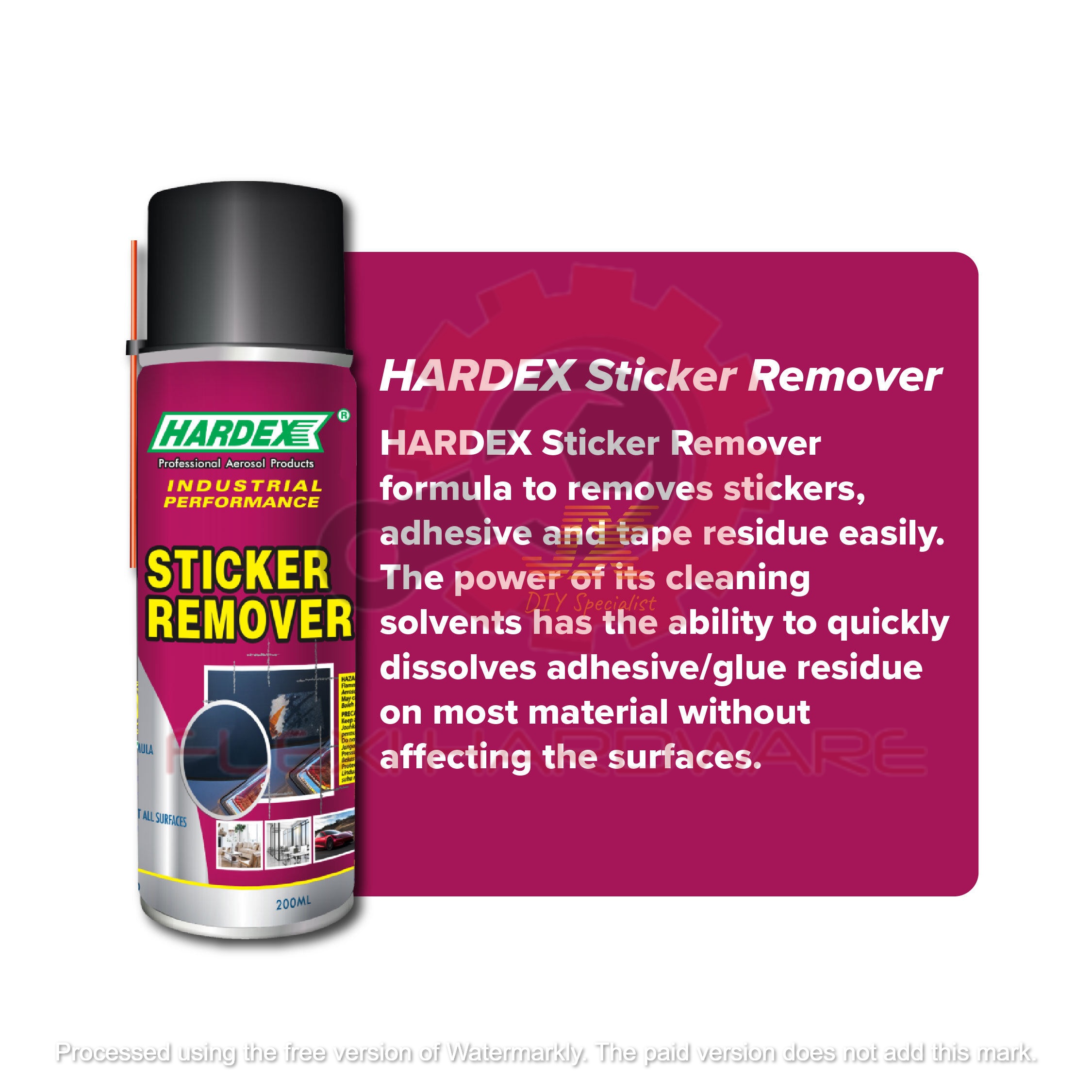 HARDEX Sticker Remover Spray Glue Remover Tape Remover Viscose Sticker ...