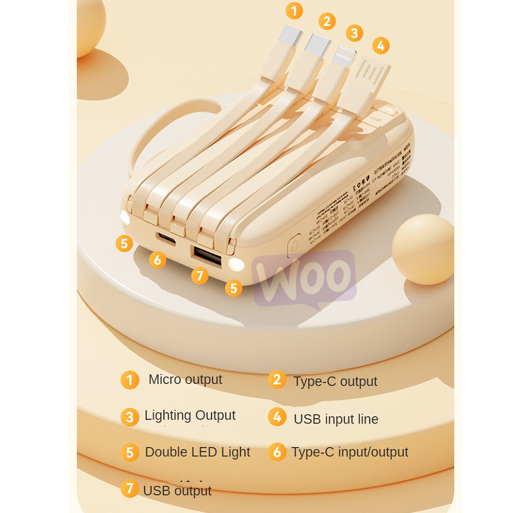PowerBank 20000mAh High Capacity Cute Cartoon Power Bank with 4 Built ...