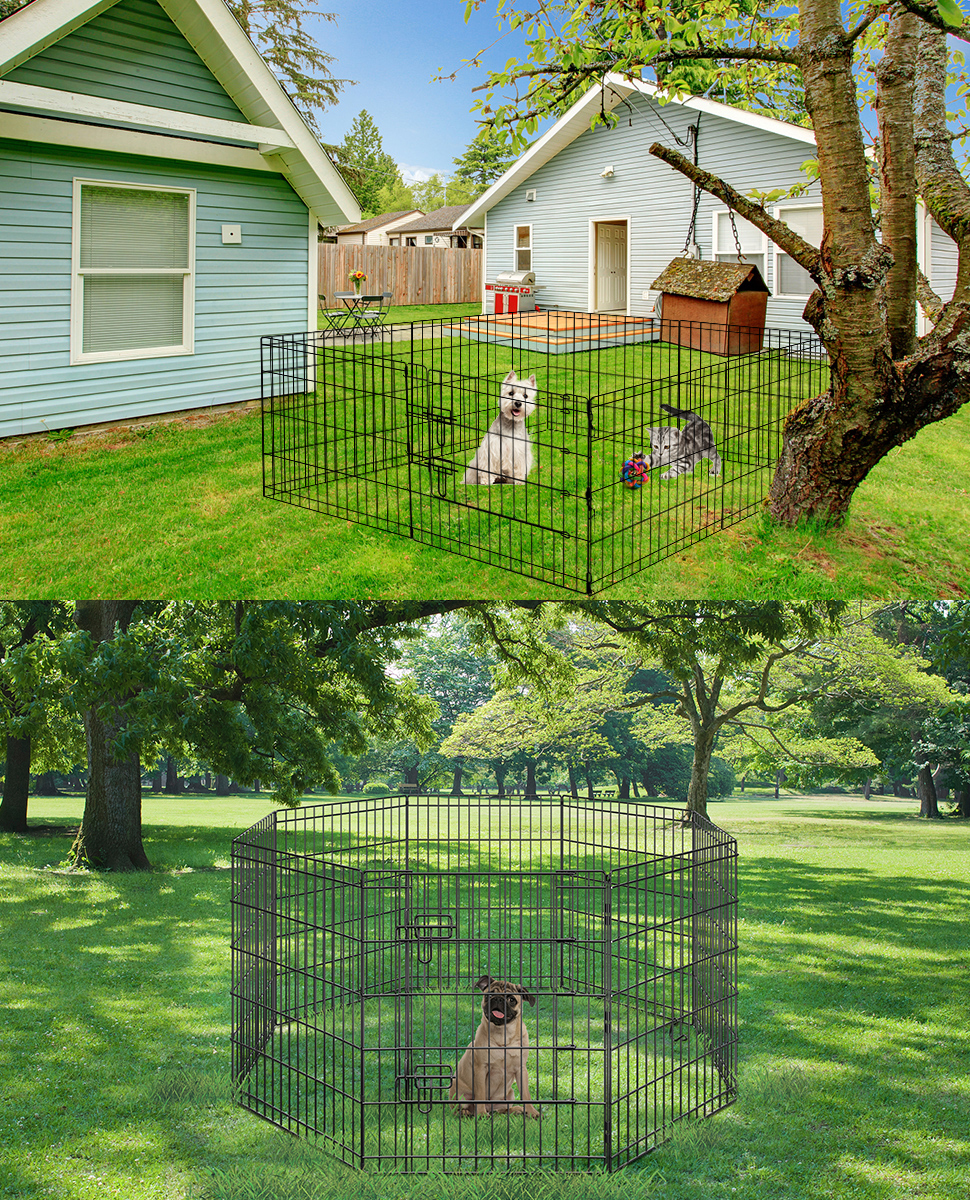 Pet Playpen Fence Foldable Animal Pet Pen Dog Rabbit Tortoise Garden ...