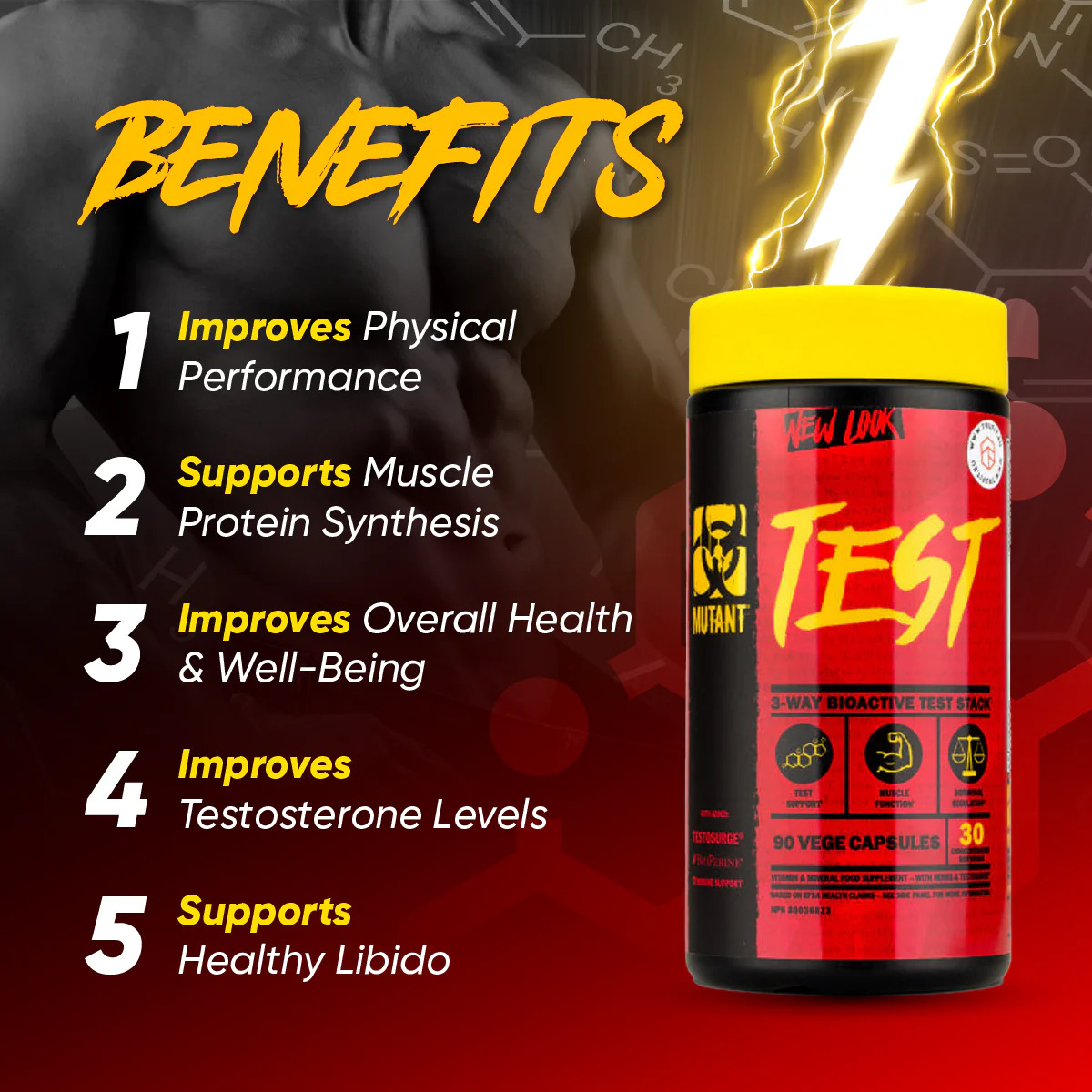 Mutant Test (90 Capsules) – Men’s Wellness, Strength & Daily ...