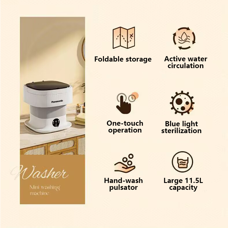 In Stock Panasonic Portable Folding Washing Machine 11.5L Mini Washing ...