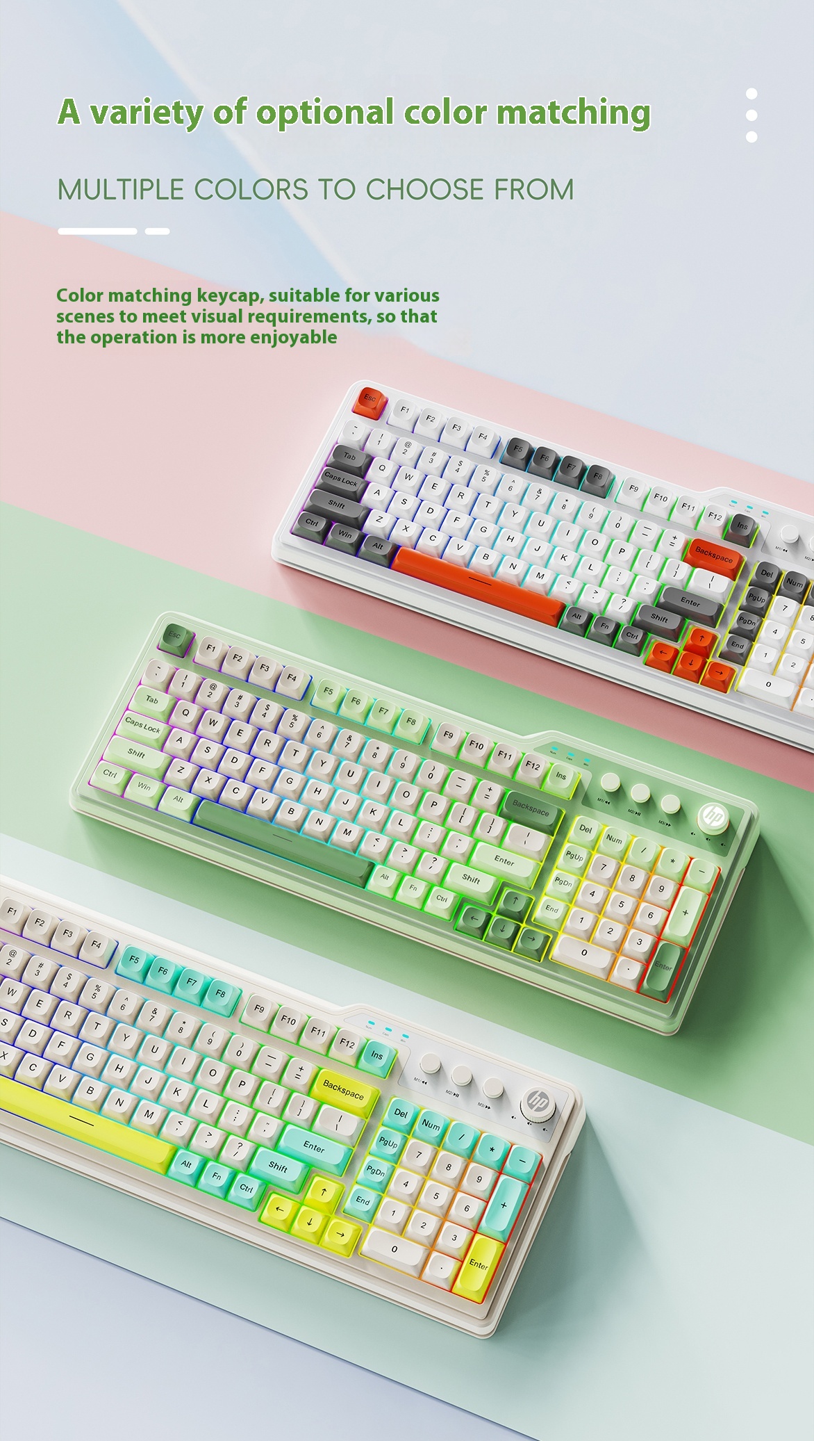 HP K360 Esports Wired RGB Gaming Feeling Mechanical Keyboard Dual Gaming/Office Mode to Switch ...