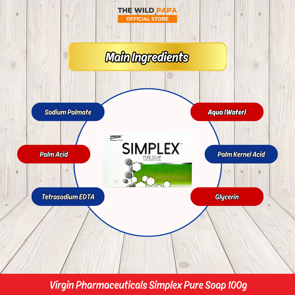 VIRGIN Simplex Pure Soap 100g For Sensitive Skin Pure Ingredients & pH ...