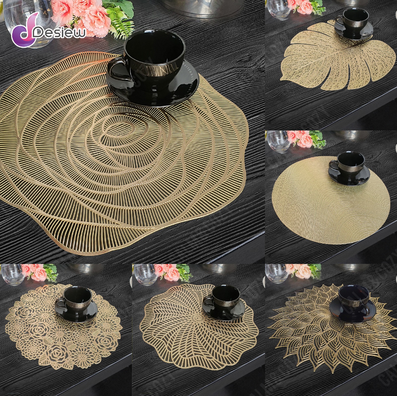 Lapik Meja Makan Gold Coffee Table Mat Pelapik Alas Meja Pinggan 2025 ...