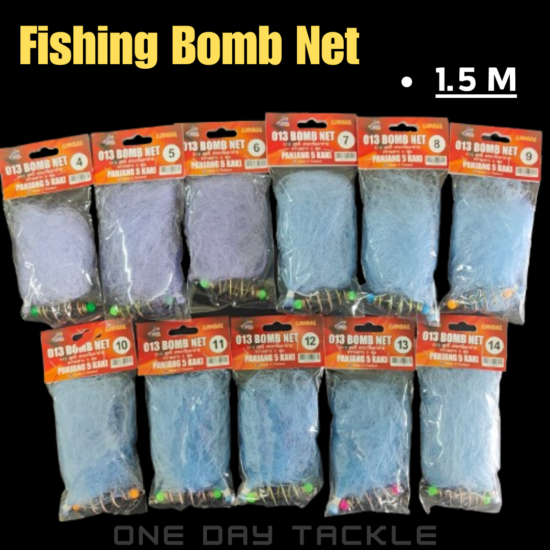 LIGOAL 012/013 Bomb Net Fishing Net Jaring Bomb 1.5m / 1.0m Made in ...