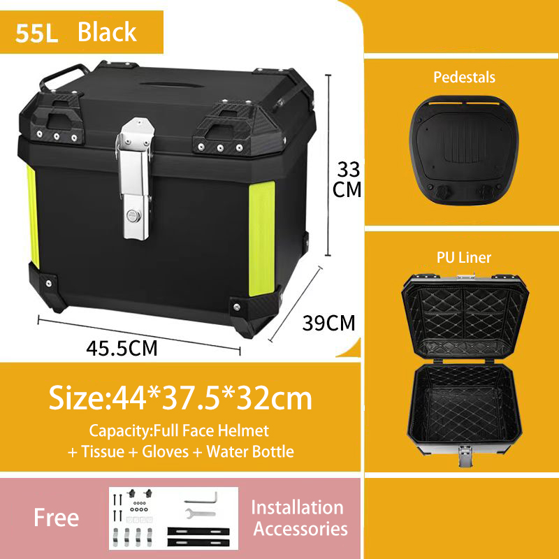 HNJ Top Box Motorcycle 36L/45L/55L Motor Large-Capacity Waterproof ...