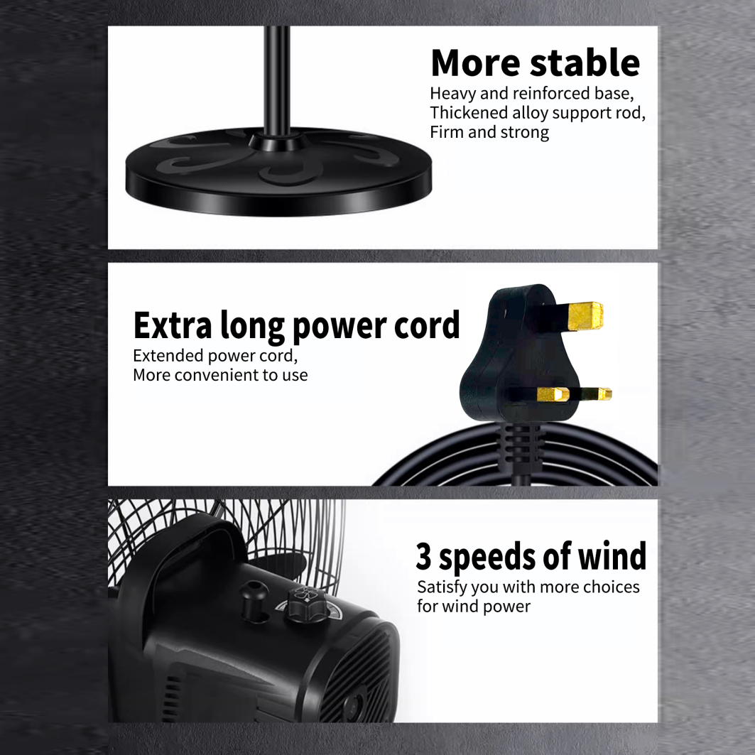 BSBOSS Industrial Heavy Duty Fan - Wall Fan/Stand Fan/Commercial Stand ...