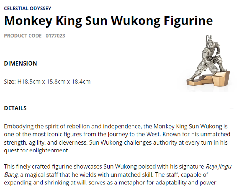 Royal Selangor Celestial Odyssey Collection Monkey King Sun Wukong Figurine | Shopee Malaysia