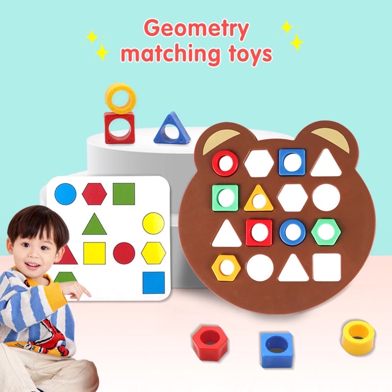 Montessori Children Geometry Shape Matching Toy Kids Concentration ...