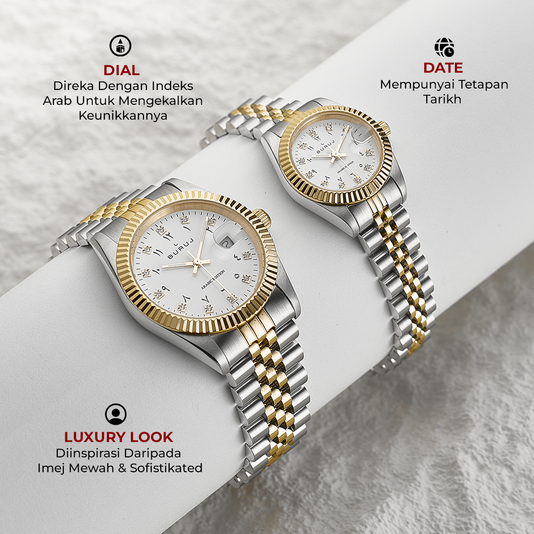 BURUJ JAWI EDITION JAM TANGAN BURUJ COUPLE SET STAINLESS STEEL UNTUK ...