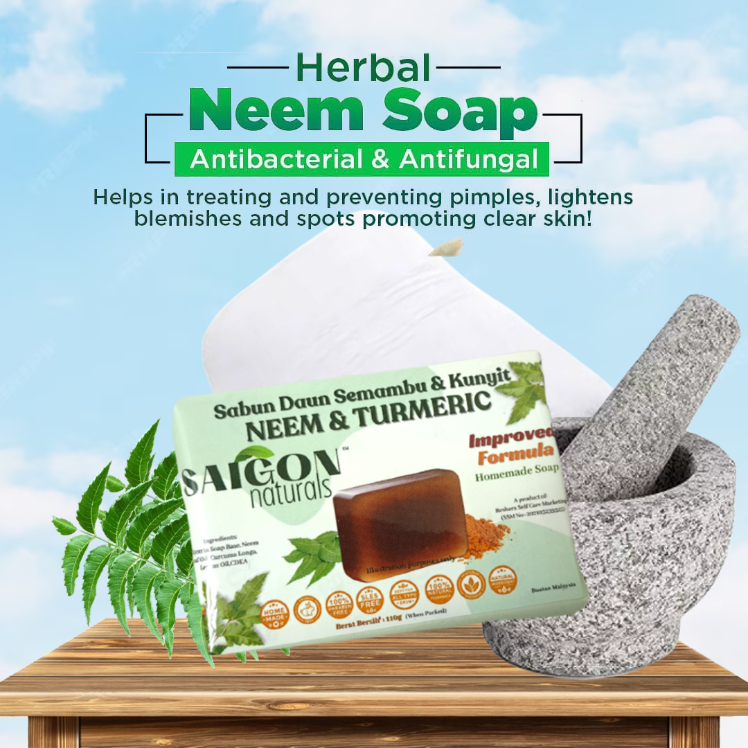 Saigon Naturals Sabun Semambu Neem Soap Herbal Soap Made from Neem ...