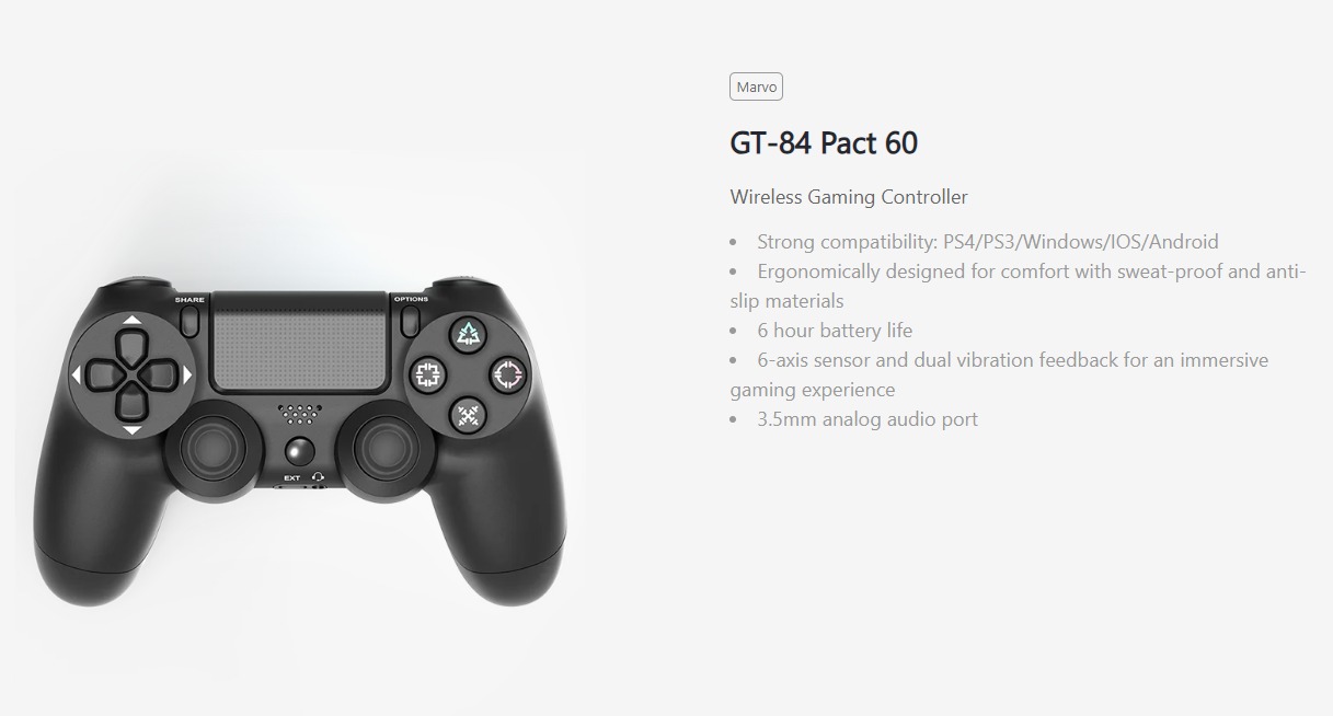 Marvo GT-019 Pact 40 GT-084 Pact 60 For PC PS4 PS3 Android Game Pad Wireless Controller Joystick ...