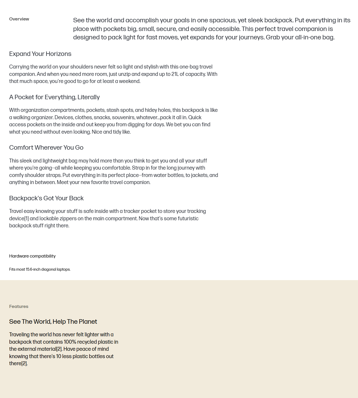 HP TRAVEL 18L 15.6-inch GRAY LAPTOP BACKPACK [6B8U6AA] | Shopee Malaysia