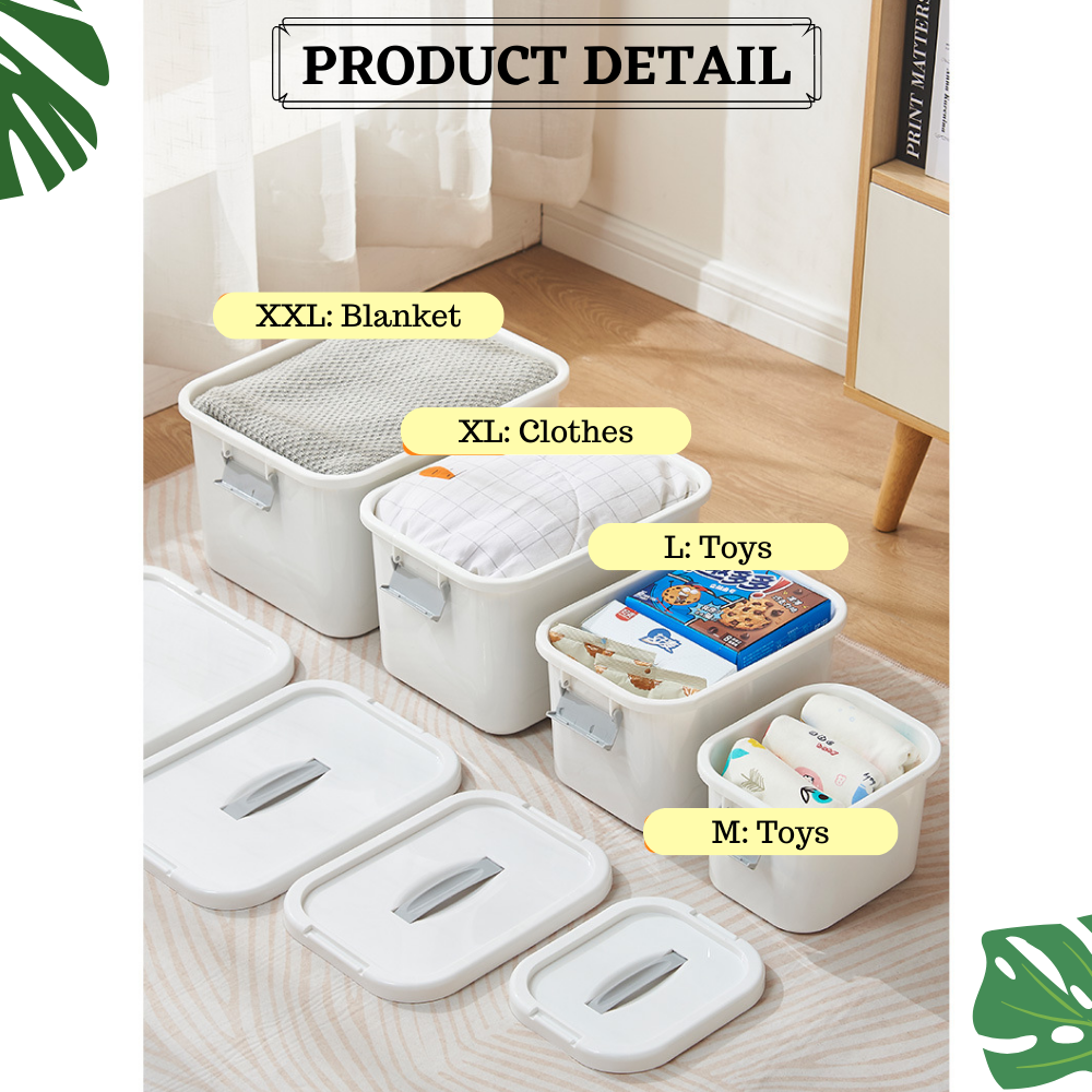 Household storage box with lid plastic household clothes quilt finishing box toy storage box ...