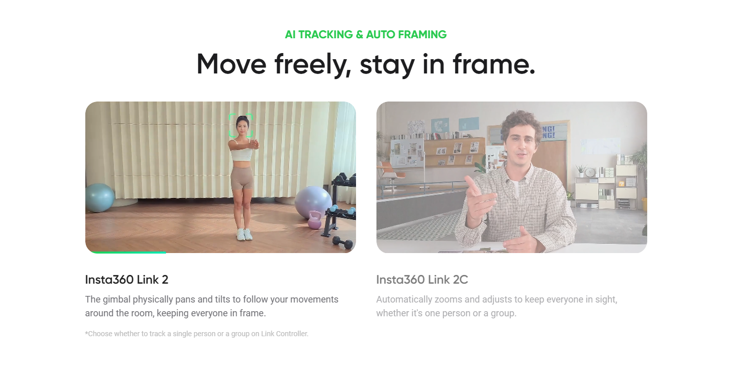 Insta360 Link 2 & Insta360 Link 2C Webcam 4K AI Powered | Shopee Malaysia