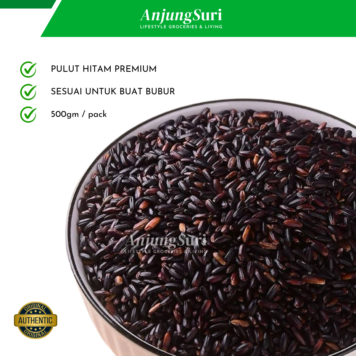 黑糯米 Black Glutinous Rice Beras Pulut Hitam Premium Sesuai untuk Bubur ...