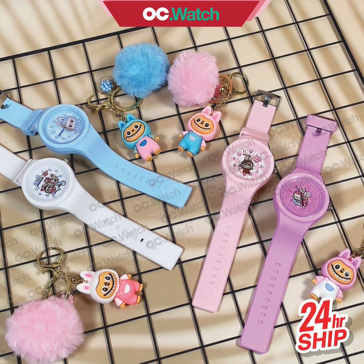 OCwatch Labubu Jam Tangan The Monsters Labubu Watch Set Keychain Men ...