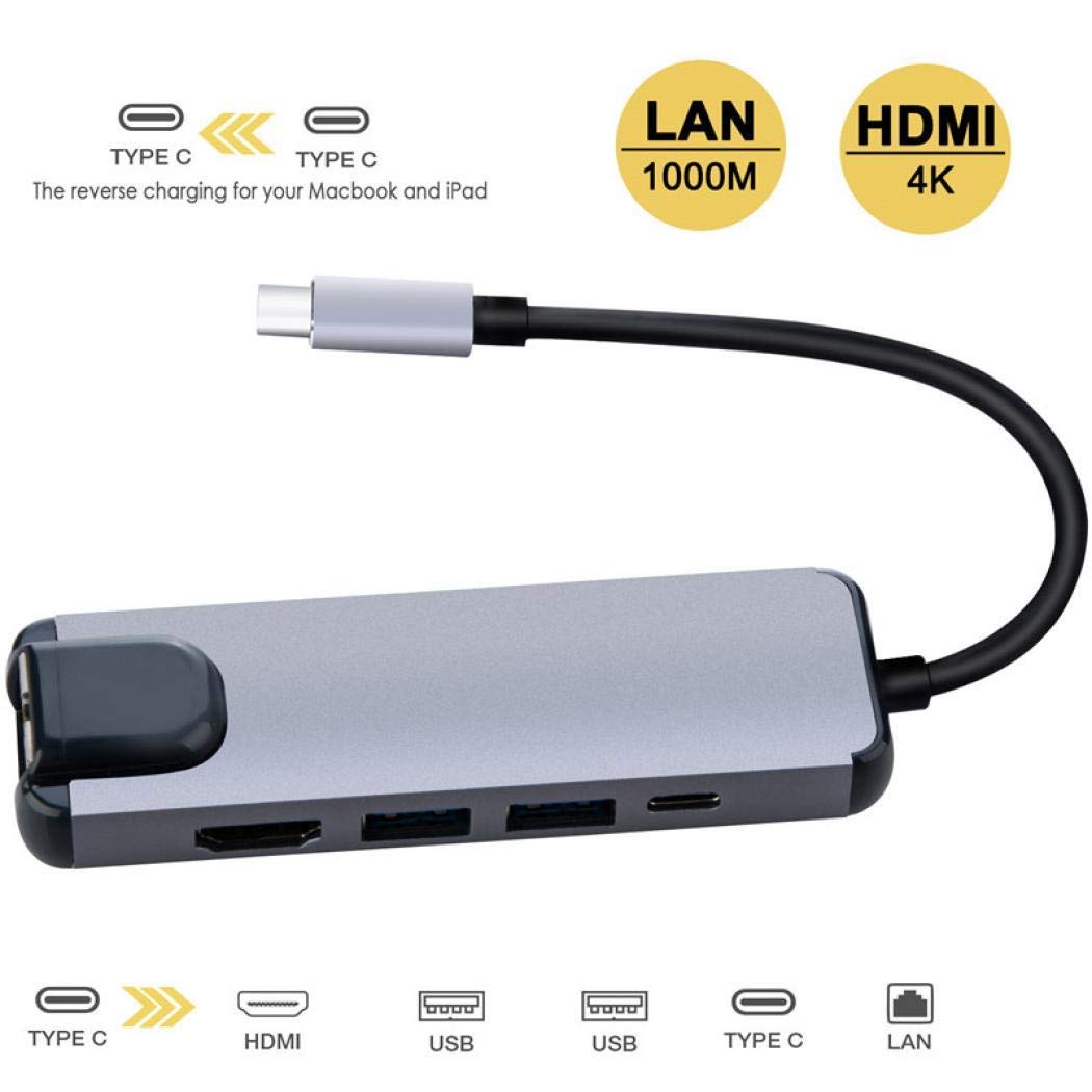 Glink USB Hub Adapter GL-051 with Type-C Connection, Multi Port ...