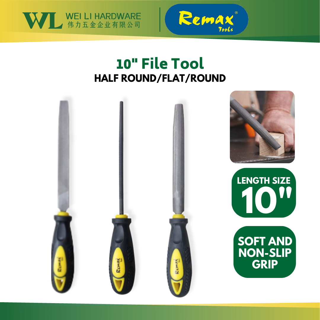 Remax 10" 250mm Hand file Half Round/Flat/Round File Kikir/Wood File ...