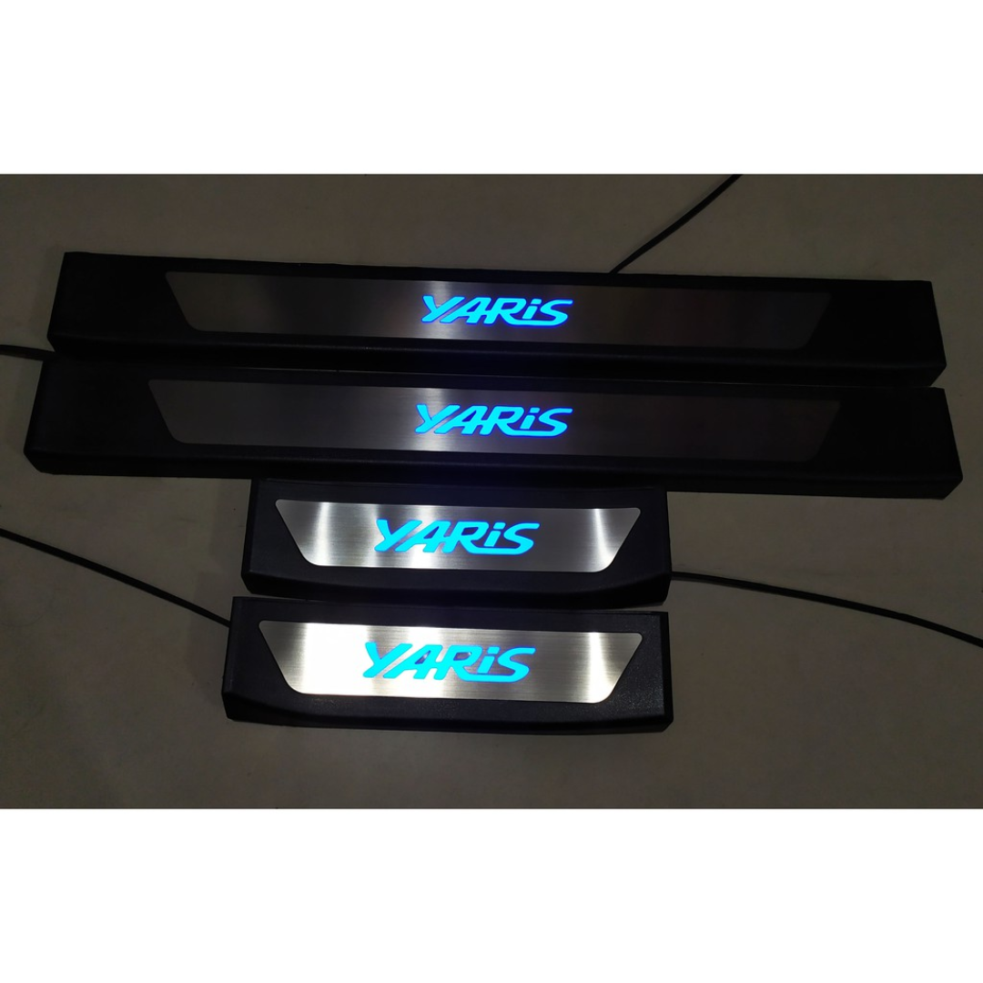Toyota Yaris 2019-2026 Blue LED Door Side Sill Step Plate 4 PCS ...