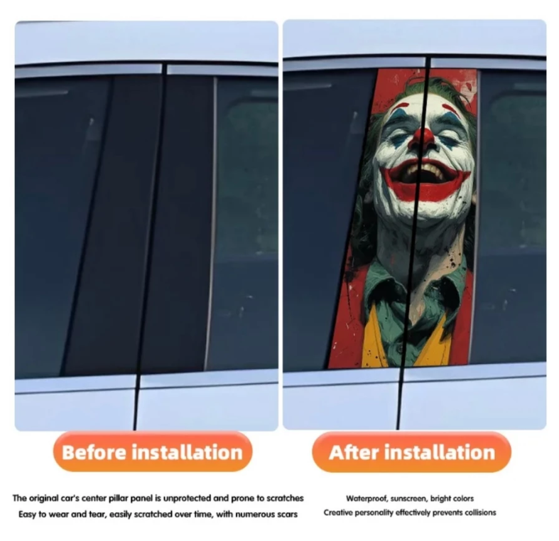 Car sticker PE film Cover Stripe Car Door Center Column Pillar sticker ...