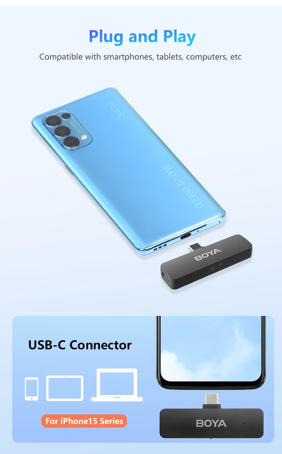 Boya BY-V4 4 Channel Mini Wireless Microphone with Noise Cancellation ...