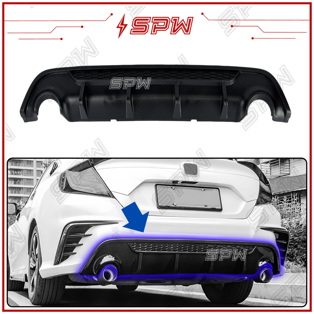 Honda Civic FC (2016-2021) FC450 YOFER Rear Diffuser Rear Bumper Lips ...