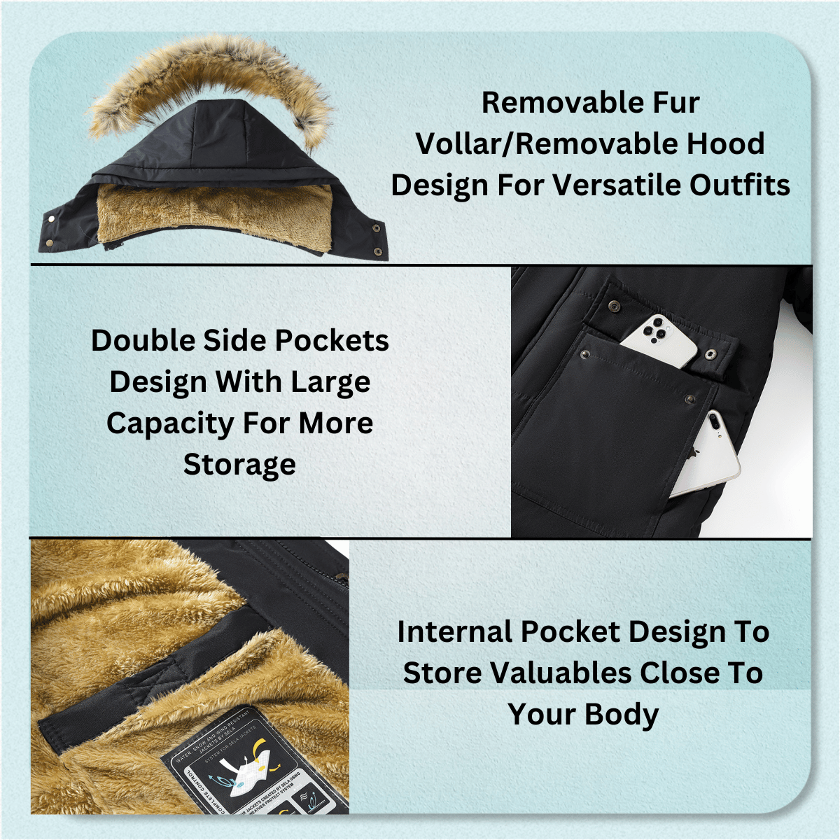 Hitchie Man Winter Snow Cold Down Jacket Men Woman Fleece Coat Baju ...