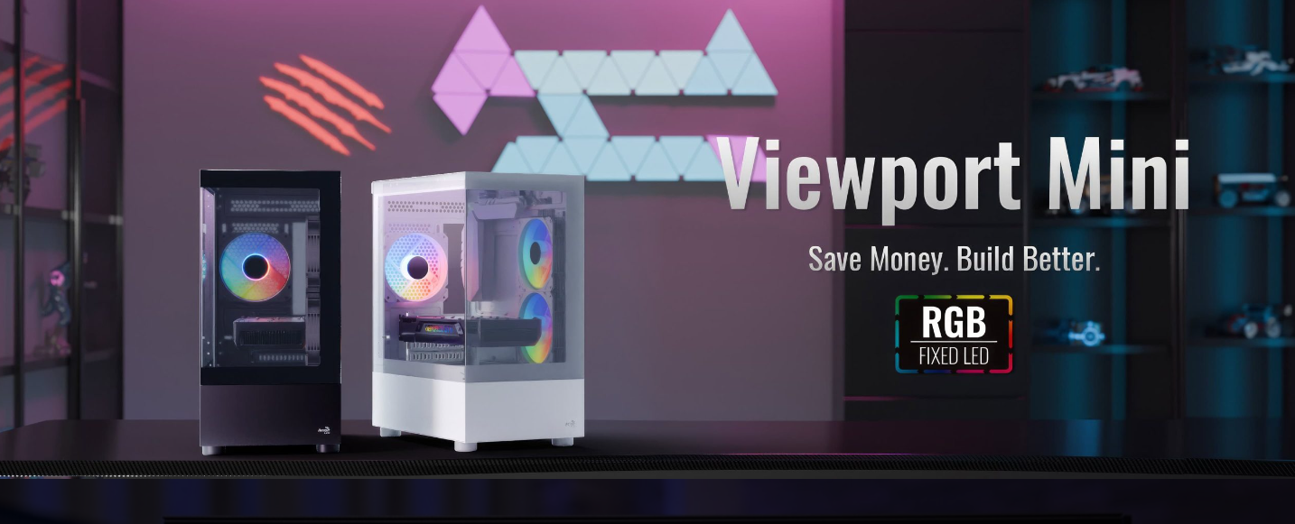 AeroCool Viewport Mini V2 Black / White Micro ATX (mATX) Gaming PC Case ...