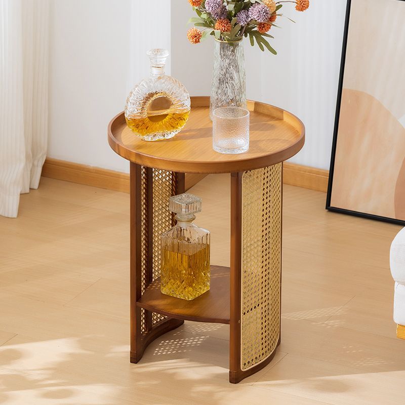 Rattan sofa side table round small tea table living room coffee table ...