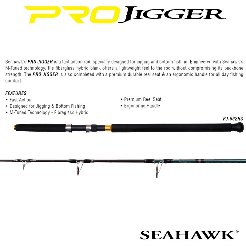 SEAHAWK PRO JIGGER SPINNING FISHING ROD / Jigging Bottom Boleh | Shopee ...