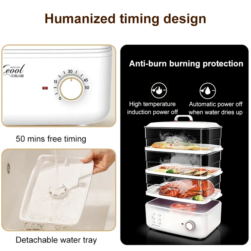 XIAOMI Free Shipping 2 Tier Food Steamer Electric Food Steamer multi ...