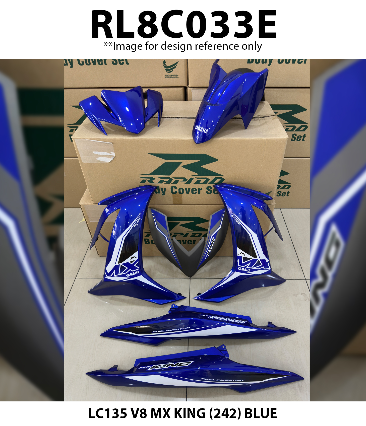 RAPIDO Cover Set YAMAHA Lc135 V8 Mx King (242) Red Coverset Sticker ...