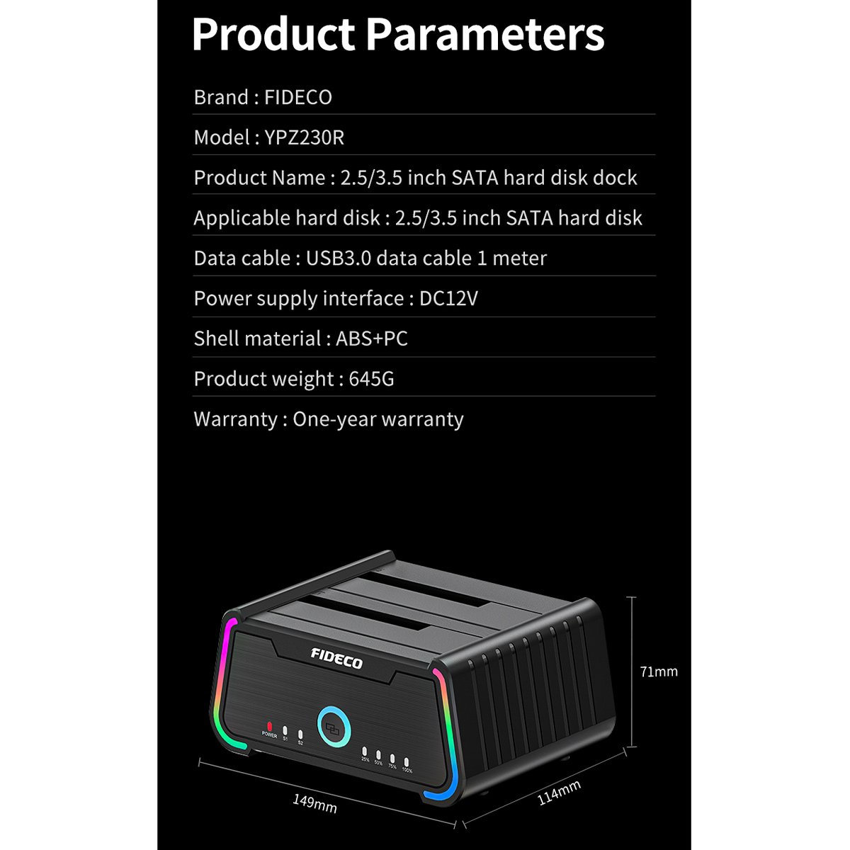 Fideco USB3.0 Hard Drive Docking Station For 2.5" & 3.5" SATA HDD/SSD -YPZ230R | Shopee Malaysia