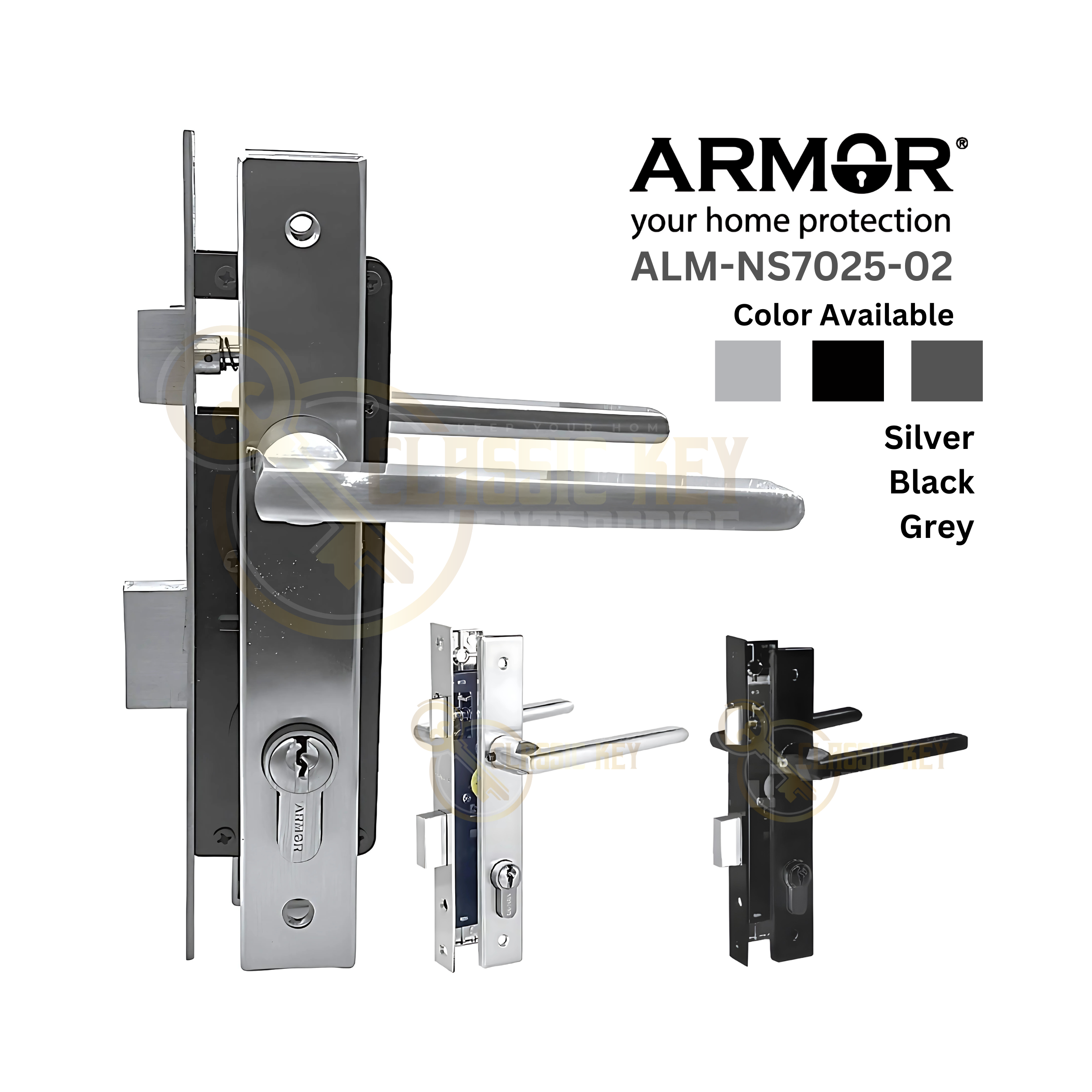ARMOR Grill Door Lock Model ALM-NS7025 02 Lever Mortise Lock (Color ...
