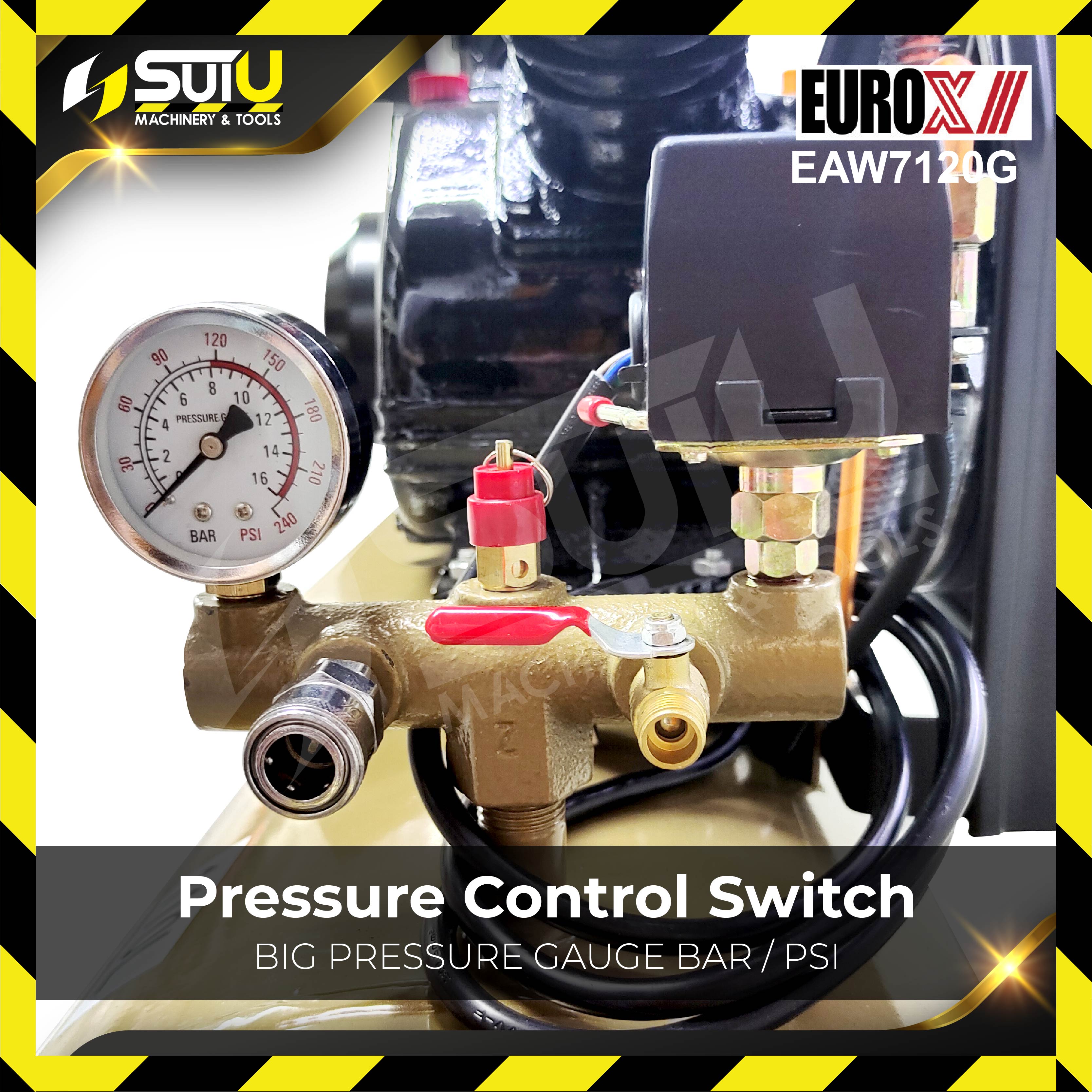 EUROX EAW7120G / EAW-7120G 110L 3HP Single Phase Belt Driven Air Compressor | Shopee Malaysia