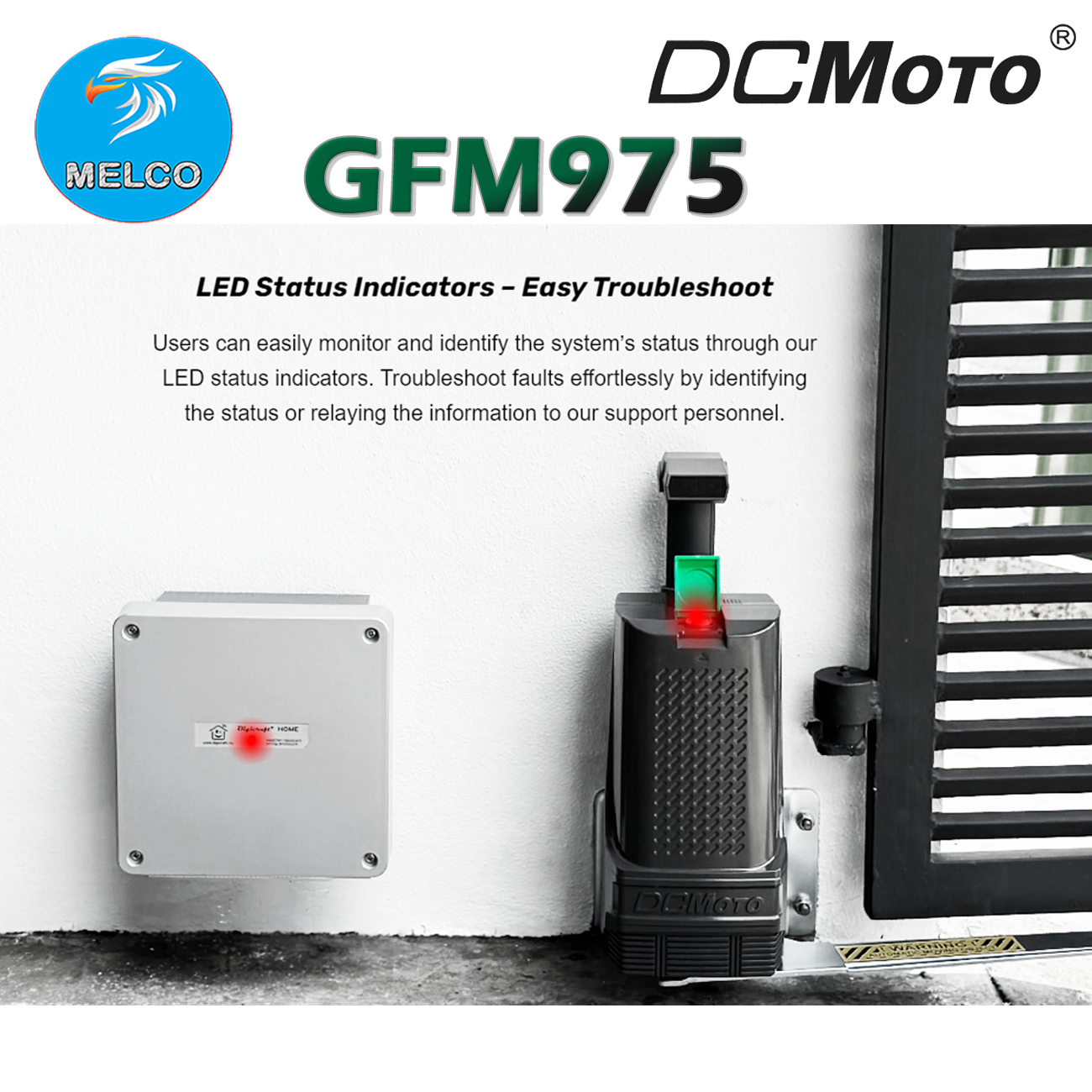 DCMOTO GFM975 Full Solar Autogate Set Plug & Play All-in-One Smart Autogate Motor System ...