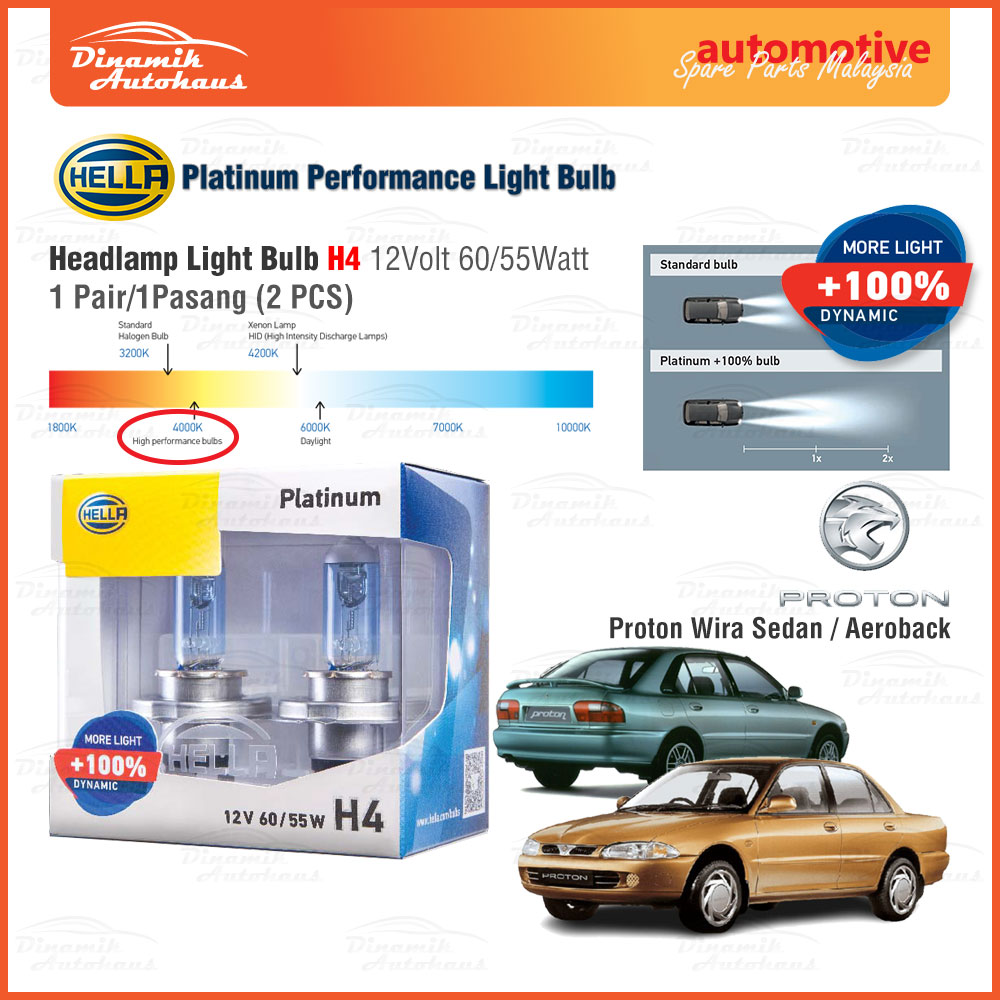 Proton Wira Sedan / Aeroback Car Headlamp Light Bulb (2Pcs) Hella ...