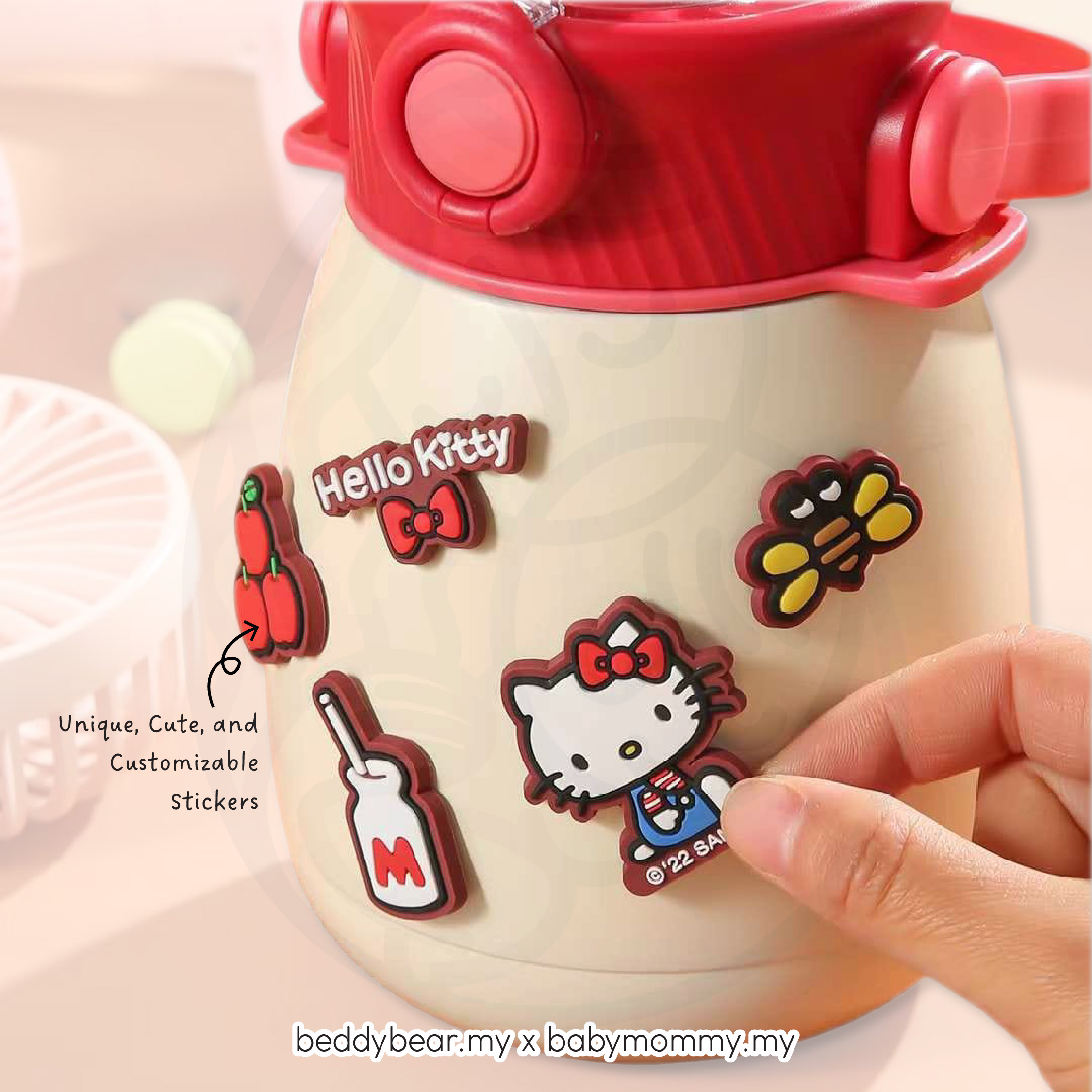 🇲🇾 Thermos Beddybear Bottle Thermal Kids Flasks Stainless Steel Bottle School Bottle Sling Carry ...