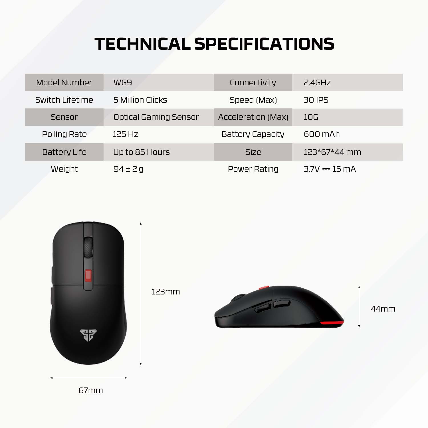 Fantech WG9 / WG9S Kanata S Wireless Gaming Mouse Macro Programmable ...