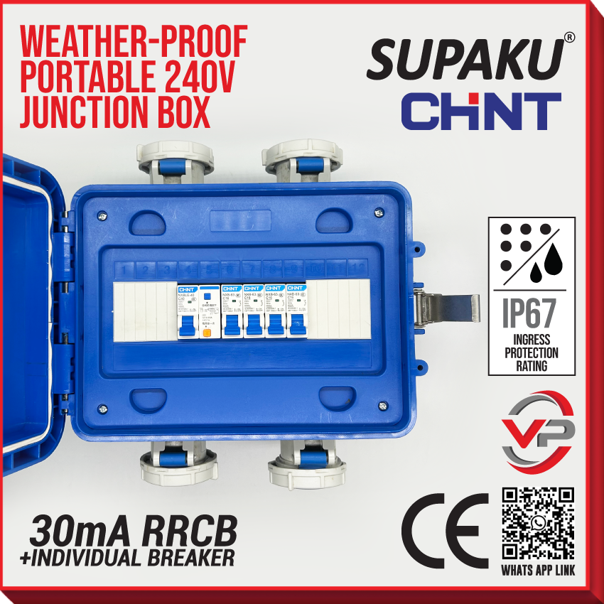 SUPAKU CEE 4240V IP65 JUNCTION BOX 240V / DB BOX 240V SOCKET BIRU ...