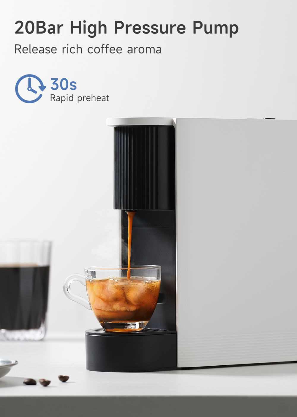Simplus Coffee Maker Espresso Capsule Coffee Machine 20Bar Extraction ...