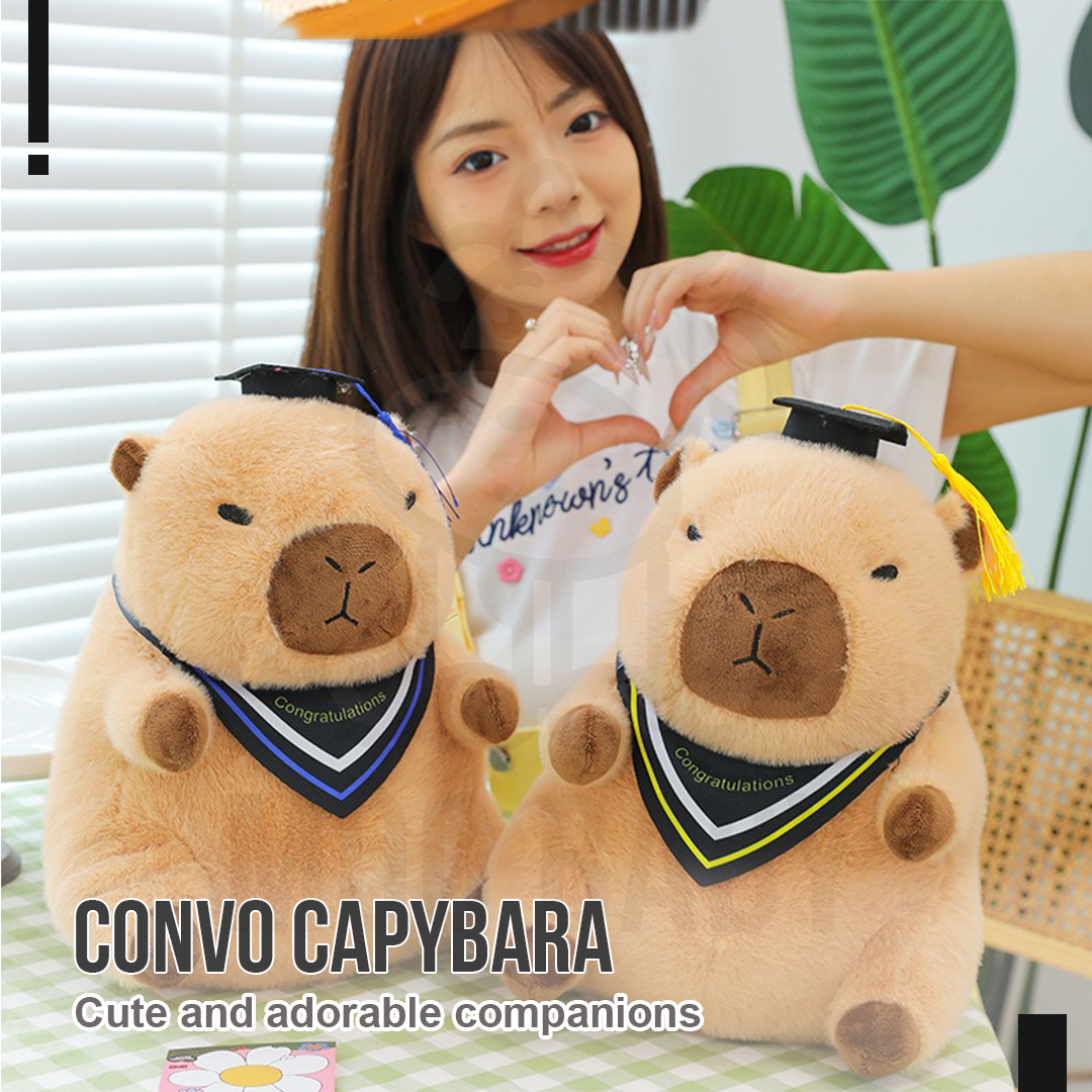 🐮Moo Baby Patung Konvo Capybara 45cm Patung Capybara Graduation ...