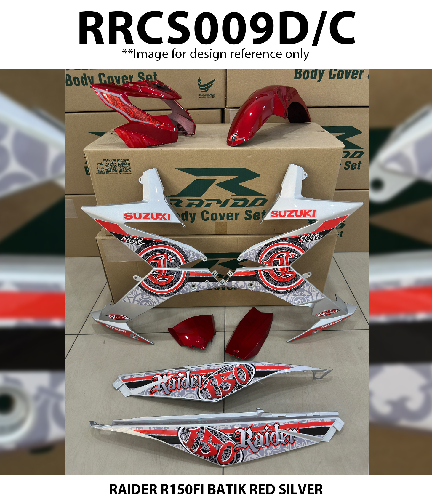 SUZUKI Raider R150fi Batik Purple Red Blue Sticker Tanam Stripe Tanam ...