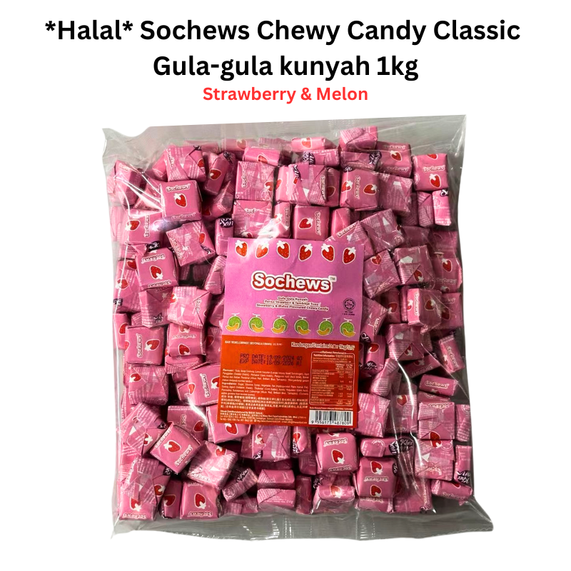 *Halal* Sochews Chewy Candy Classic Gula-gula kunyah 1kg 135pcs ...