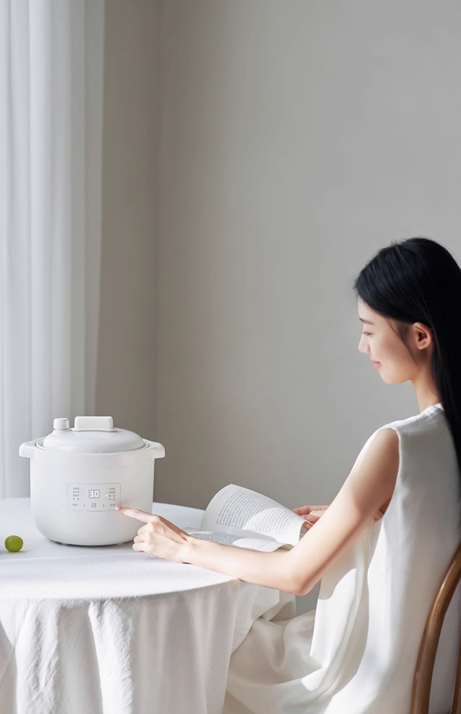 Olayks 2.5L Multifunction Electric Slow Cooker Ceramic Pot Stew Cooker Baby Porridge Cooker Soup ...