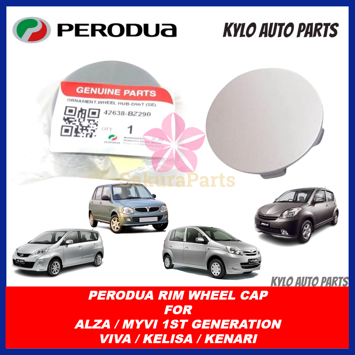 Perodua Original Rim Wheel Cap Flat for Alza / Myvi / Viva / Kelisa ...