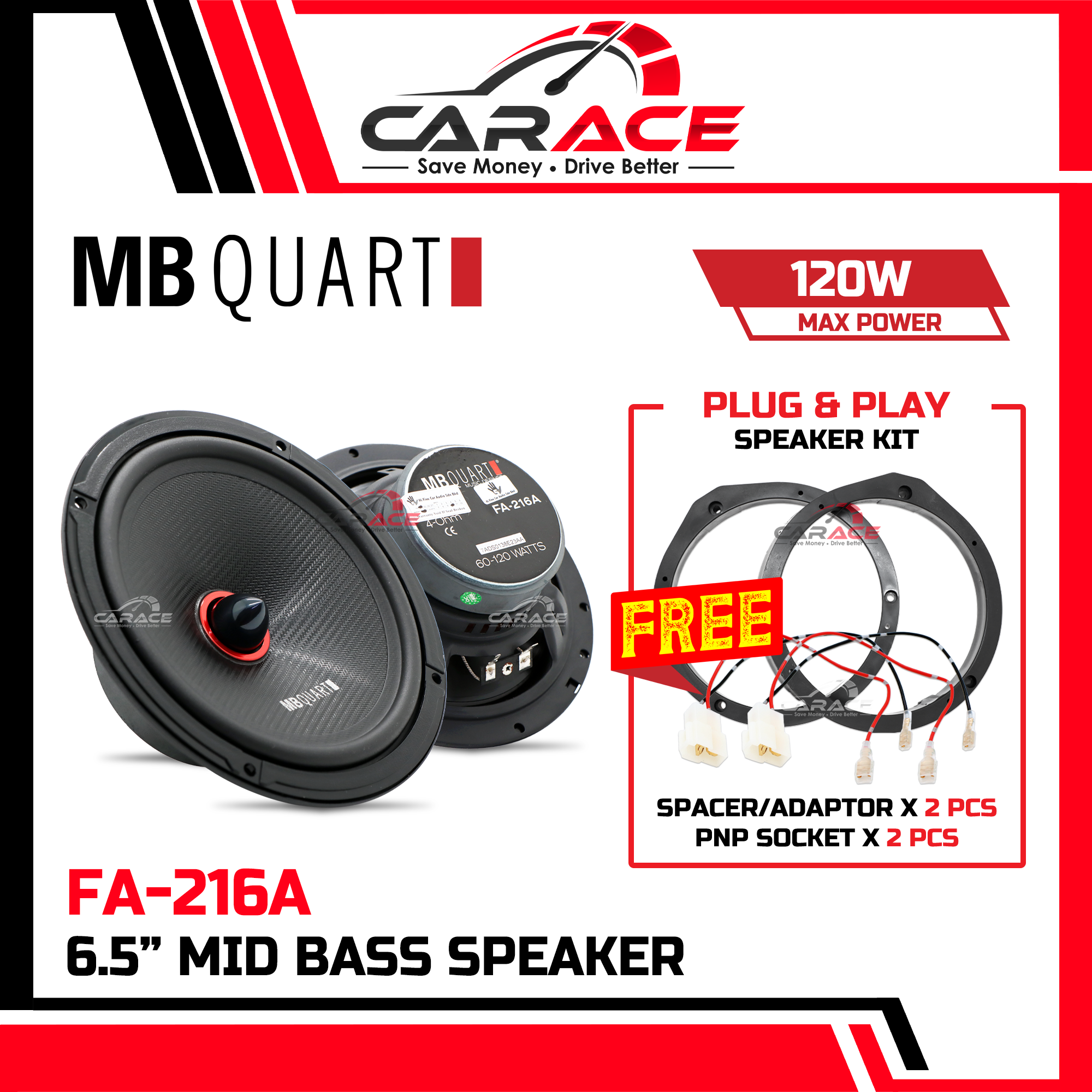 MB QUART Speaker Almera Plug and Play Speaker PNP Front Rear Door 6 ...