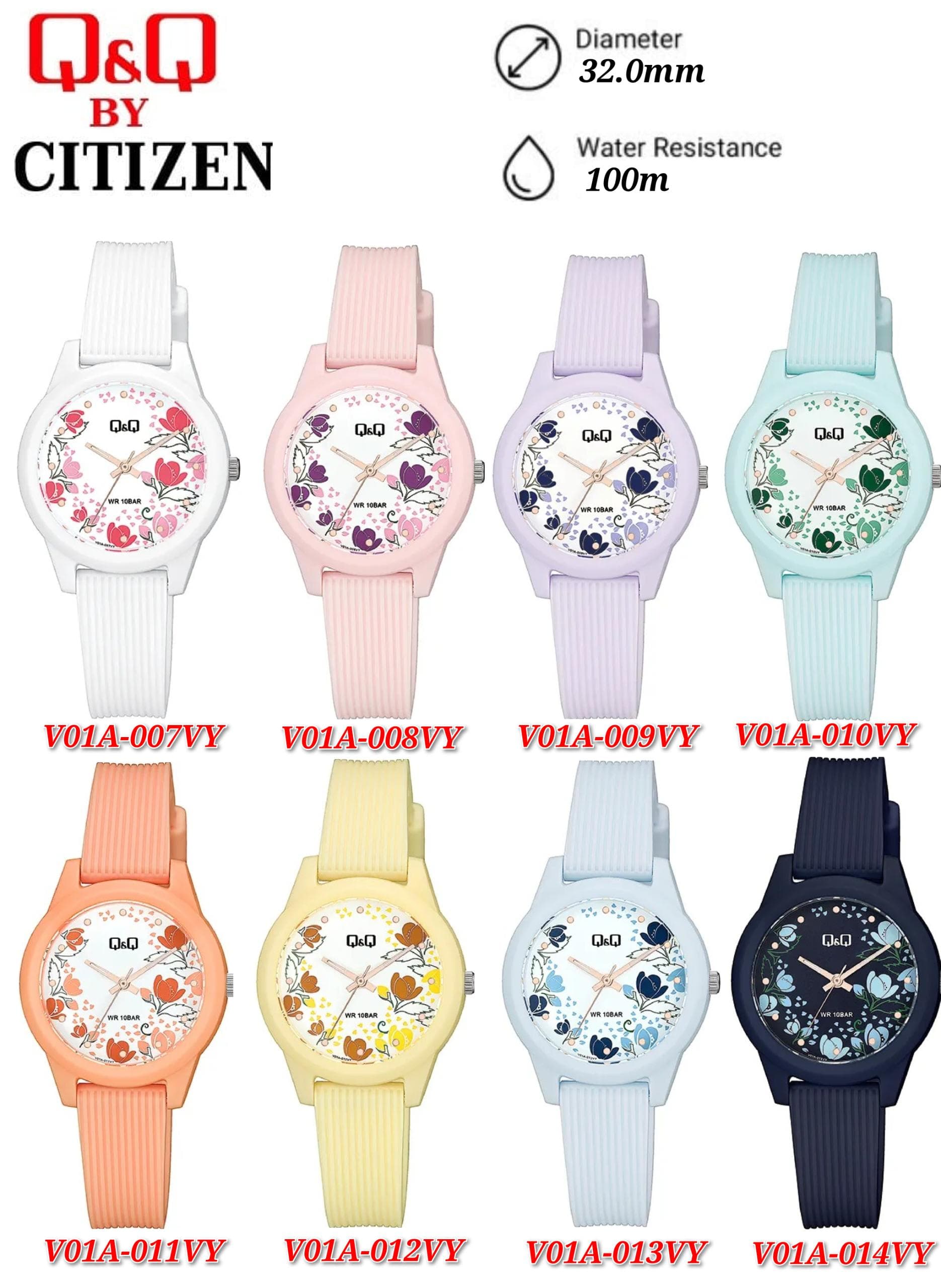 Q&Q Japan by Citizen Ladies Rubber Analogue Watch VS13 / V01A | Shopee Malaysia